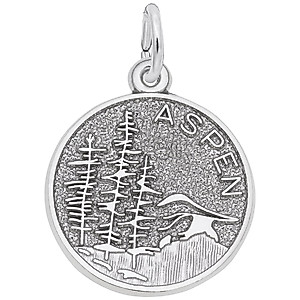 Aspen Scene Charm in Sterling Silver, Charms for Bracelets and Necklaces