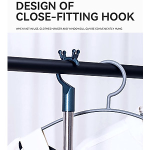 55'' Retractable Reach Sticks Extend Utility Pole Hook Adjustable Long Reach Stick for Closet/Ceiling/Shelf, Blue