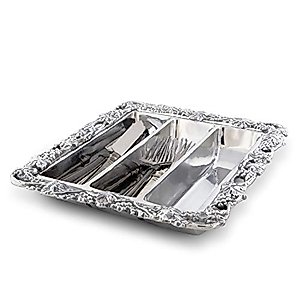 Arthur Court Designs Aluminum Metal Grape Flatware Caddy Silverware Utensil Holder Organizer 13 inch x 11 inch