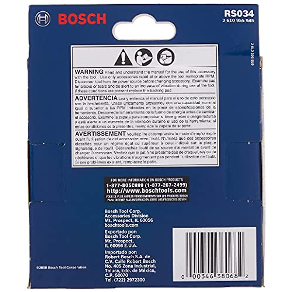 BOSCH RS034 5 In. Soft Hook-And-Loop Sanding Pad