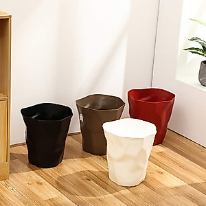 Peacewish Creative Irregular Trash can, Solid Color Waste Basket, Garbage Bin Bathroom, Bedroom (red, Pack of 2)