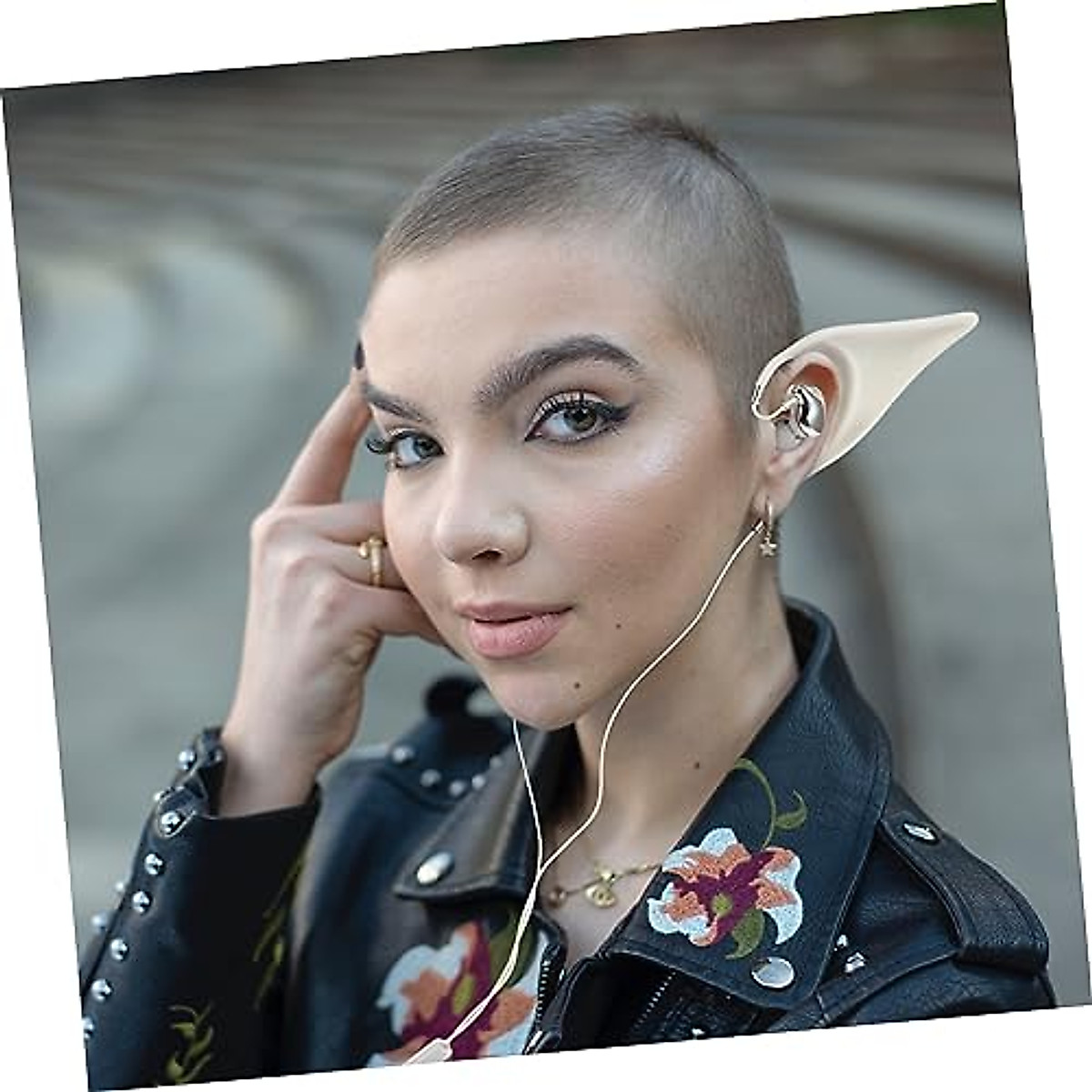 DECHOUS Elf Ear Headphones on-Ear Headphones Sports Ear Buds Sport Accessories elf Ears Headphones Elves Ear Earbuds Cosplay Headset Wired in-Ear Earphone Music Headset Earphone with Mic