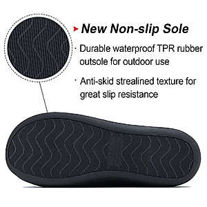 MAIITRIP Men's Cozy Memory Foam House Slippers Non Slip (Size:7-17) grey Size: 16-17