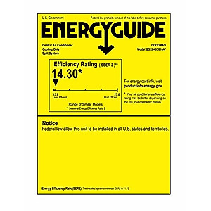 Goodman 2.5 Ton 14.3 SEER2 Energy-Efficient Single Stage Split System Air Conditioner GSXB403010 and Multi-Positional Multi-Speed Air Handler AMST30BU1400 with Internal TXV