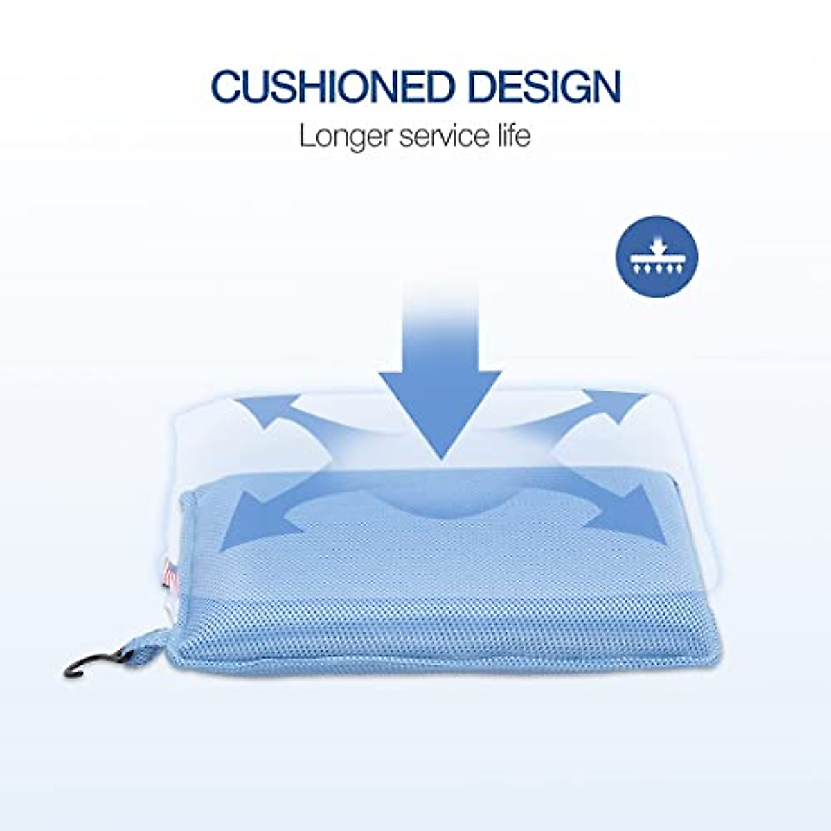 GreenChief Cushion for Shower Waterproof, Seat Foam Cushion with Hook, Bath Seat Cushion Mat, Bathtub Chair Pad, Shower Cushion for Elderly, Senior, Disabled (Blue)