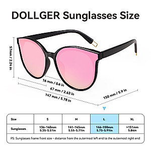 Polarized Oversized Sunglasses for Women Men Trendy Cateye Sun Glassses Retro Large Frame Shades Pink