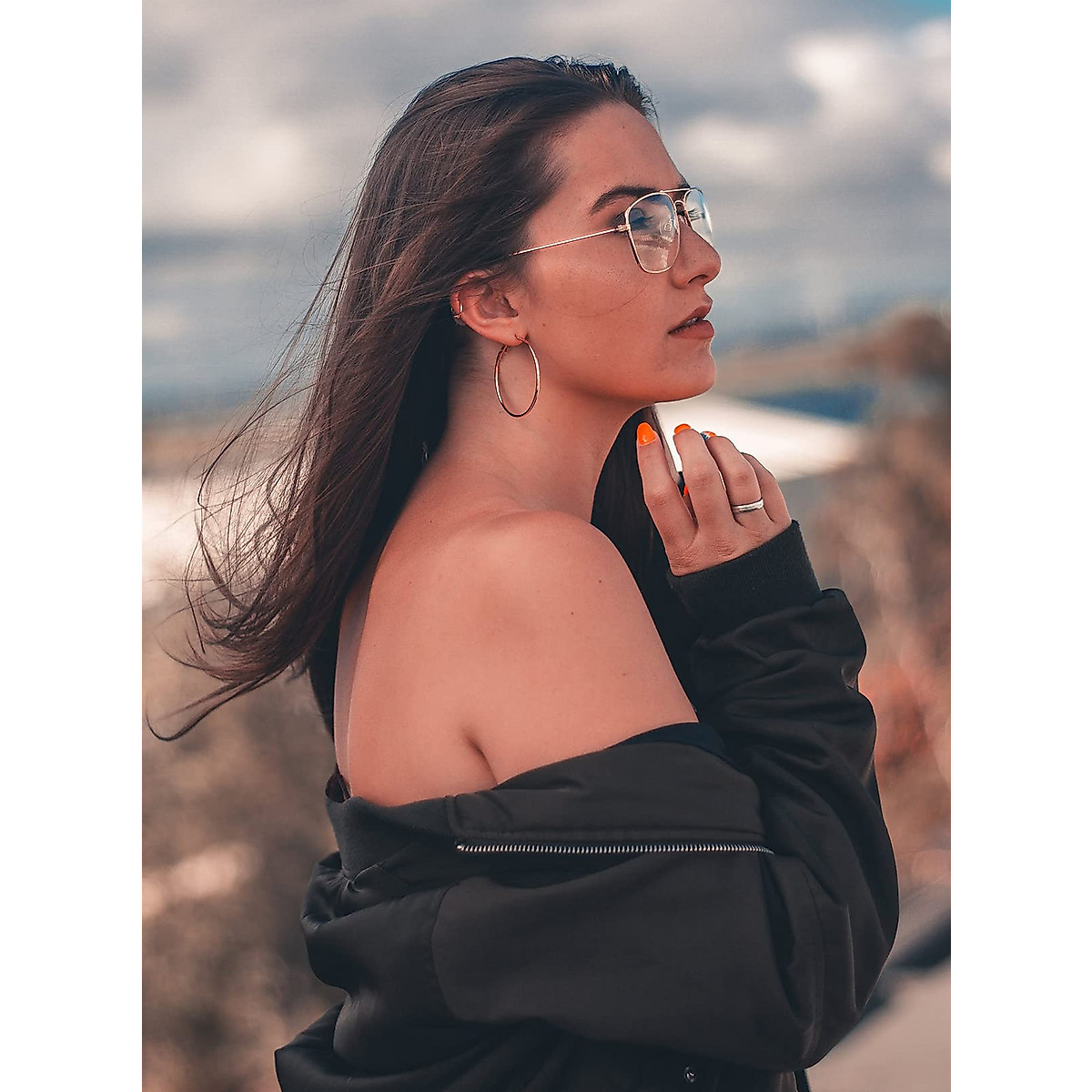 Big Gold Hoop Earrings for Women Hypoallergenic 925 Sterling Silver Post Thin Loop 14K Gold Plated Hoop Earrings Set for Women, 3 Pairs (14K Gold 30mm,40mm,50mm)