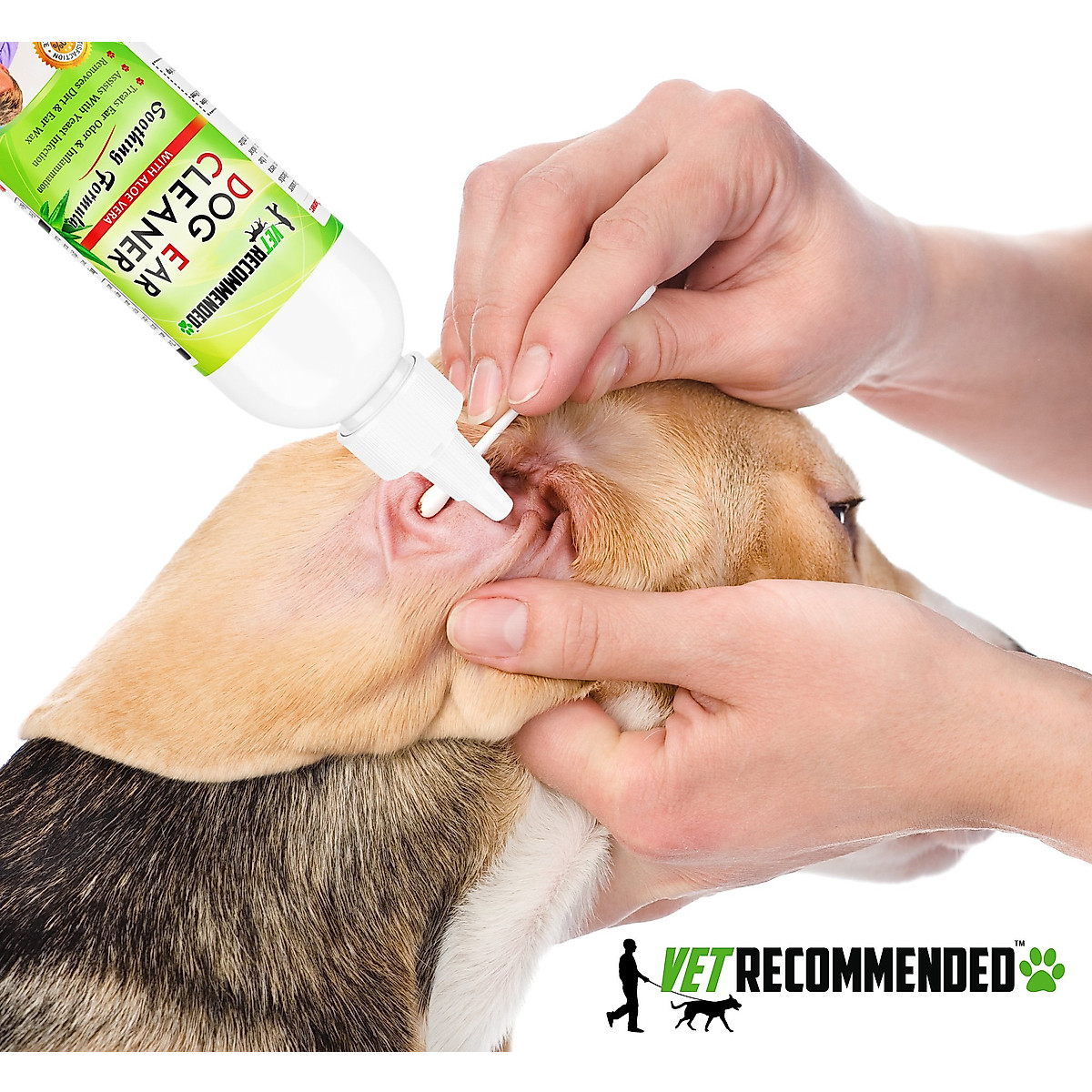 Vet Recommended Dog Ear Cleanser with Natural Aloe Vera for Dog Ear Cleaning (8oz/240ml).