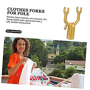 CRILSTYLEO 3pcs Clothes Rail Fork Closet Hangers for Clothes Decked Accessories Tool Hangers Garment Hook Pole Heads Clothes Pole Accessories Clothes Pole Replacement Forks Drying Pole Head