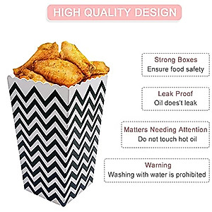 Popcorn Boxes 36 Pcs Cardboard Candy Containers for Small Movie Theater and Wedding Favors, Black