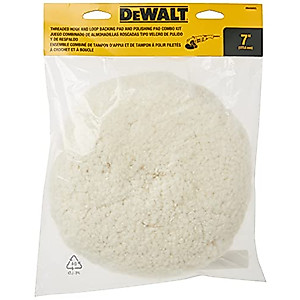 DEWALT Wool Buffing Pad and Backing Pad Kit, 7-Inch (DW4985CL)