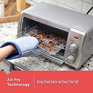 BLACK+DECKER 4-Slice Crisp 'N Bake Air Fry Toaster Oven, TO1787SS, 5 Cooking Functions, 30 Minute Timer, Stainless Steel