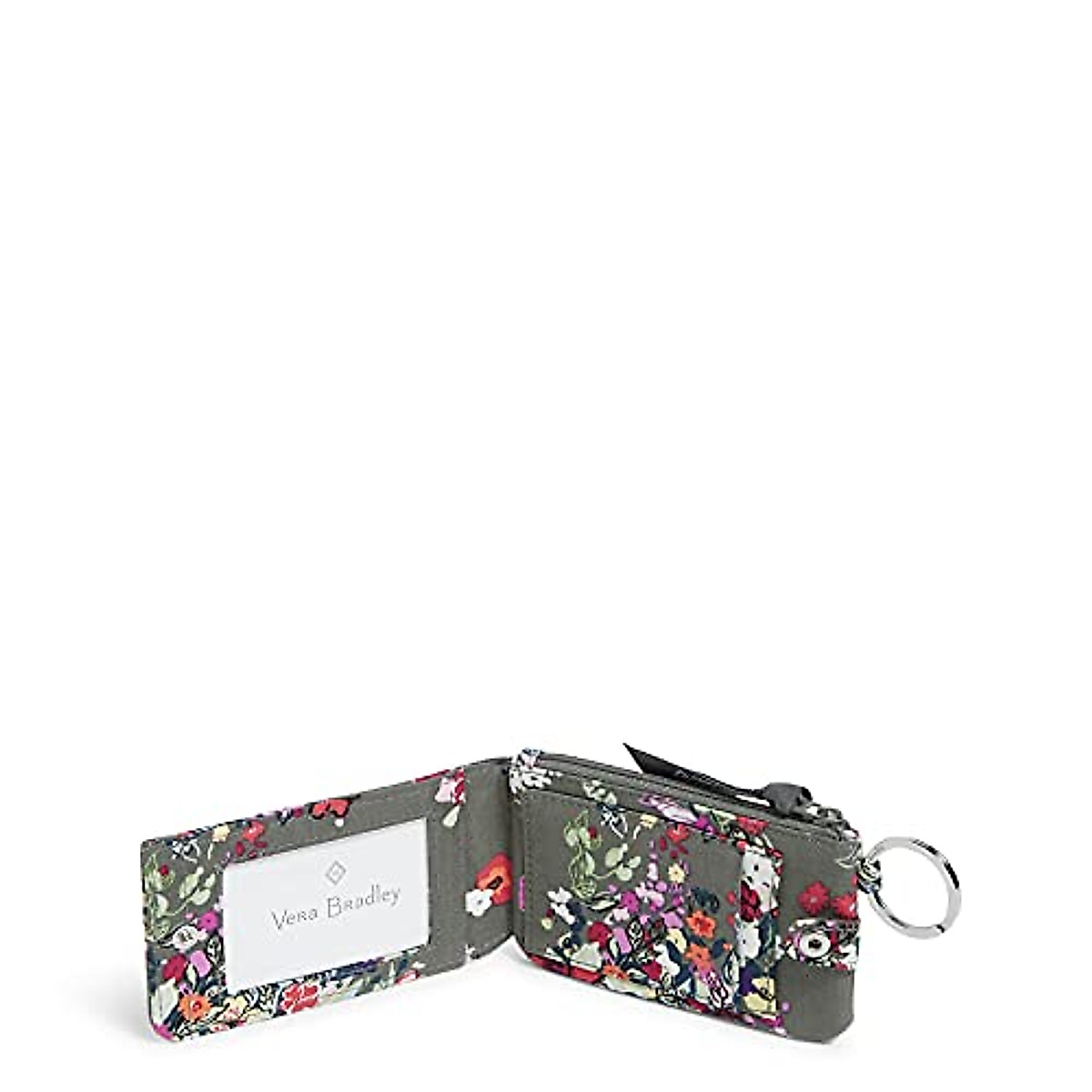 Vera Bradley Women's Cotton Deluxe Zip ID Case Wallet With RFID Protection, Hope Blooms - Recycled Cotton, One Size