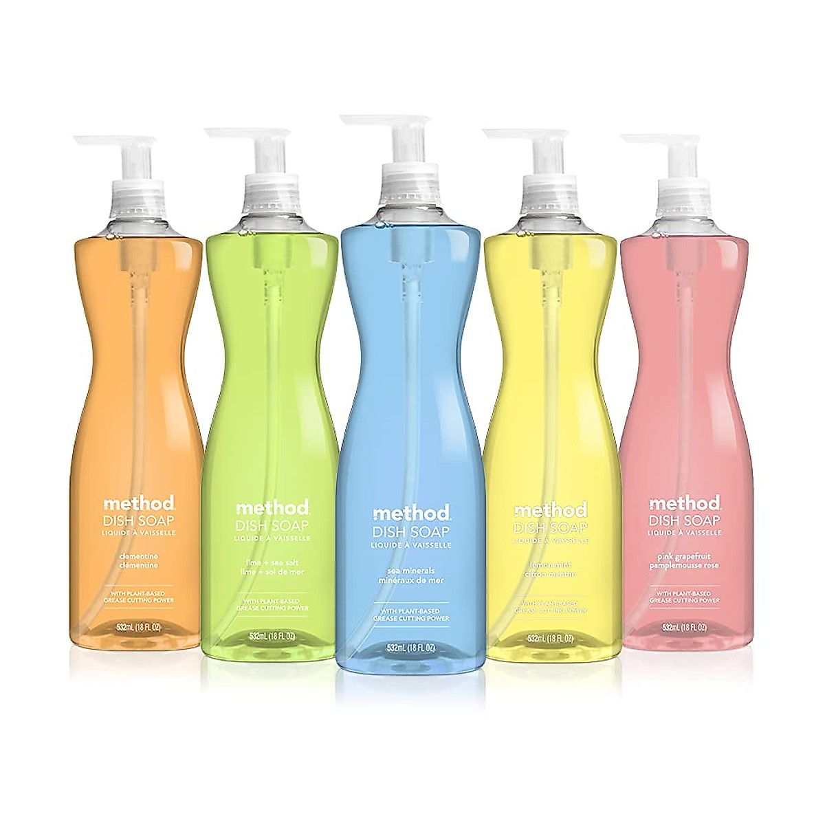 Method Gel Dish Soap Refill, Lime + Sea Salt, Biodegradable Formula, Tough on Grease, 36 Fl Oz (Pack of 6)