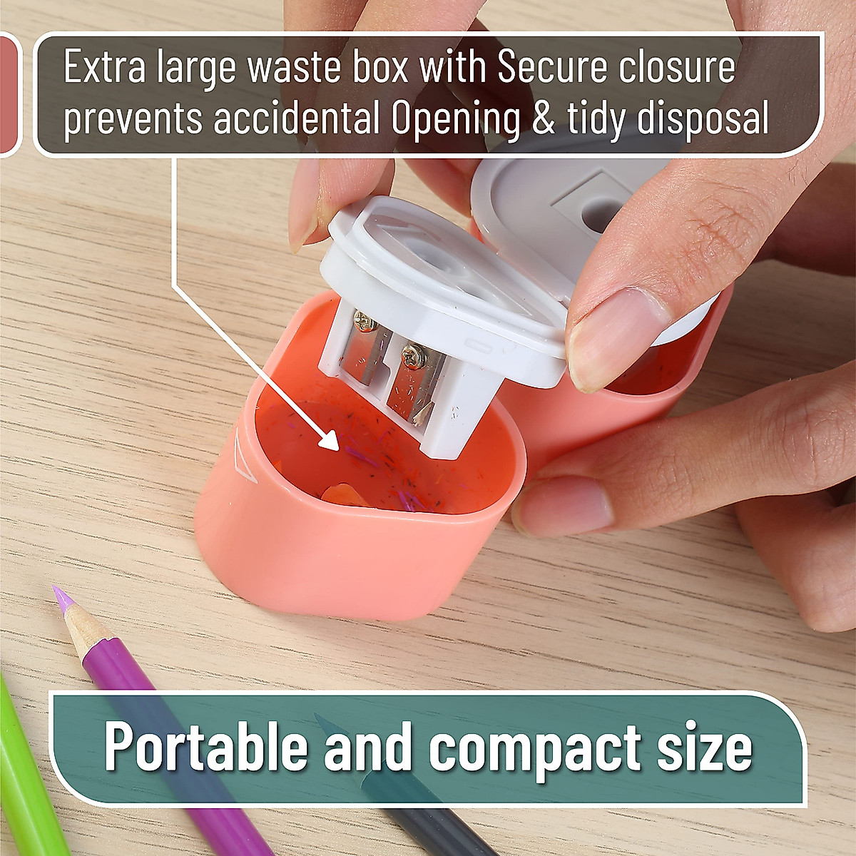 Mr. Pen- Pencil Sharpener for Colored Pencils, 3 Pack, 3 Hole, Pencil Sharpener Manual, Art Pencil Sharpeners, Jumbo Pencil Sharpener, Artist Pencil Sharpener, Colored Pencil Sharpener