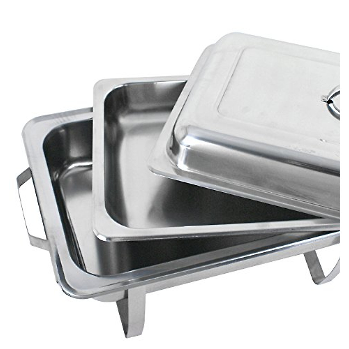 SUPER DEAL 8 Qt Stainless Steel 8 Pack Full Size Chafer Dish w/Water Pan, Food Pan, Fuel Holder and Lid For Buffet/Weddings/Parties/Banquets/Catering Events (8)