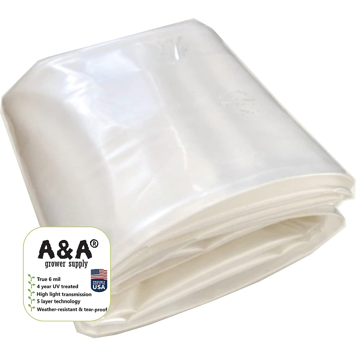 A&A Green Store Greenhouse Plastic Film Clear Polyethylene Cover UV Resistant 12 ft Wide x 28 ft Long