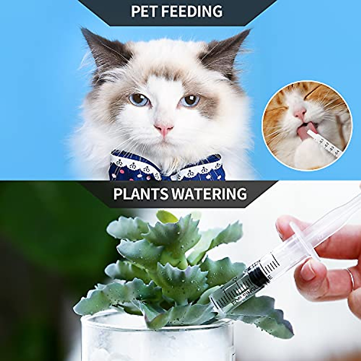 BSTEAN 20ml Syringe without Needle, Individually Wrapped for Industrial, Scientific, Measuring, Watering, Pet Feeding, Liquid Refilling and Dispensing (Pack of 10)