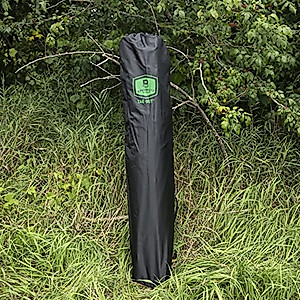 Tag Out Hub Hunting Blind, 3 Person Pop Up Ground Blind, Bloodtrail Woodland Camo and blaze orange safety panels, TA350BT, By Barronett Blinds, 90x90"