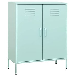 QZZCED Storage Cabinet with Doors, Console Table Sideboard Buffet Cabinet with Storage, for Living Room, Dining Room, Entryway, Kitchen,Mint 31.5"x13.8"x40" Steel