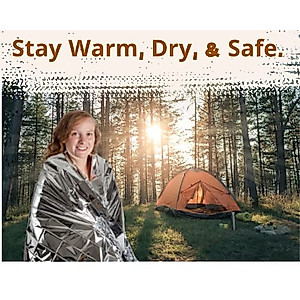 Grizzly Gear Emergency Mylar Blanket 4 Pack- 7' x 4' 1/3" Thermal Weatherproof Survival Gear- Durable Tearproof Prepper Supplies