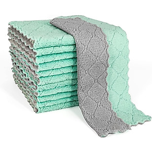 CYH of Dish Towels for Kitchen,Super Absorbent Kitchen Towels,Coral Fleece Cleaning Rags,Machine Washable