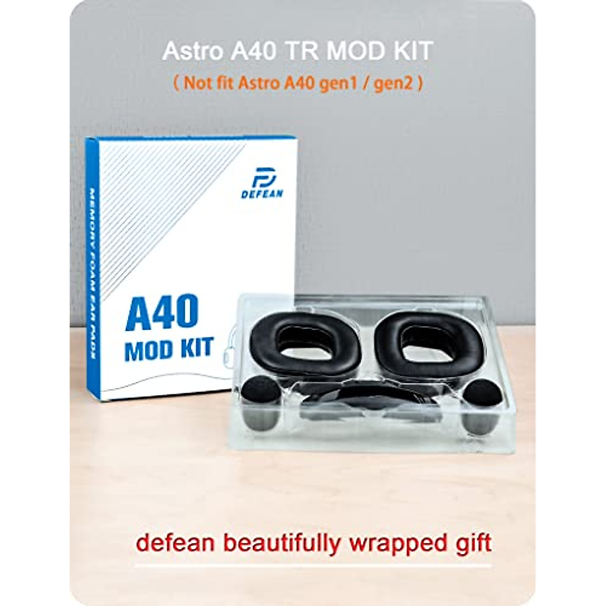 A40 TR Mod Kit – defean Replacement Earpads and Headband Compatible with Astro Gaming A40 TR Headset,Ear Cushions, Upgrade High-Density Noise Cancelling Foam, Added Thickness (Black Protein)
