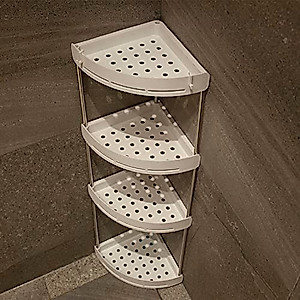 IYAR HOME 4 Tier Shower Caddy Organizer Shelf Corner Standing 12.99 x 9.45 x 29.92 Inches Shower Rack for Inside Shower & Kitchen Storage White