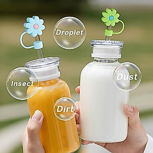 5PCS Straw Cover Cap for Stanley Cup, Flower Straw Topper for Stanley 30&40 Oz Tumbler with Handle, 10mm Silicone Cute Drinking Straw Tip Covers for Christmas Gifts. (5PCS Flower)