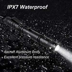 Tileon Pen Flashlight,10PCS Led Pen Light Flashlights with Clip,500 Lumen Mini Flashlight Medical Penlight