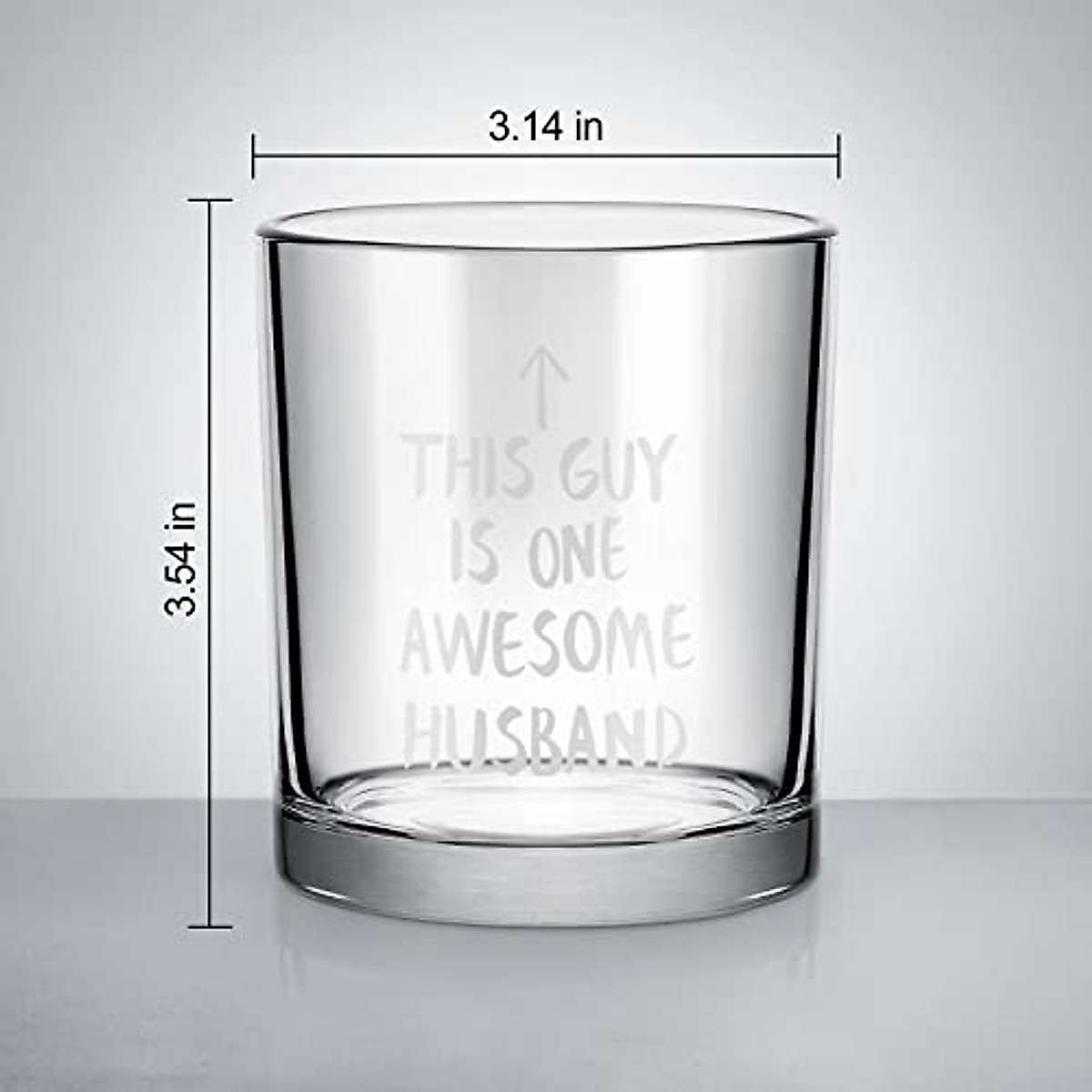 Modwnfy Funny Husband Gift Whiskey Glass, This Guy Is one Awesome Husband Old Fashioned Glass, Valentines Gift for Men Him from Wife, Birthday Idea for Hubby Husband Boyfriend, Fathers Day Christmas