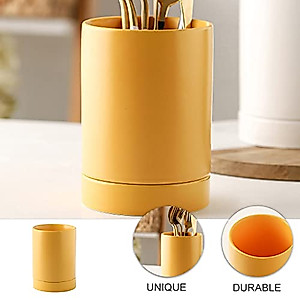 1 Set Storage Multipurpose Home Rest Holder Ceramic Rack Canister Utensil Caddy and Tool Pen Fork Ware Makeup Matte Kitchen Basket Spoons Spatulas with Decoration Counter