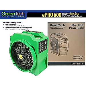 Hotel Portable Electric Bed Bug Sanitation Heater | Professional-Grade | Heat Treatment System and Equipment | Get Rid of Bugs | 26,212 BTU | ePro 600 PTAC Hotel Bundle Package for 600 Sq Foot Room