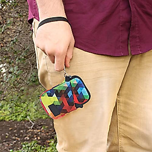 USA Gear MP3 Player Case Compatible with Apple iPod, Sandisk MP3 Player, Timmkoo, MYMAHDI 80GB, and more MP3 Player with Bluetooth - Wrist Strap, Pocket for Earbuds, USB Cable, Memory Card (Geometric)