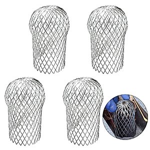 AccEncyc 4 Pcs Gutter Downspout Guards 3.5 Inch Aluminum Leaf Filter Strainer Expandable Gutter Downspout Protector for Preventing Blockage Leaves Debris