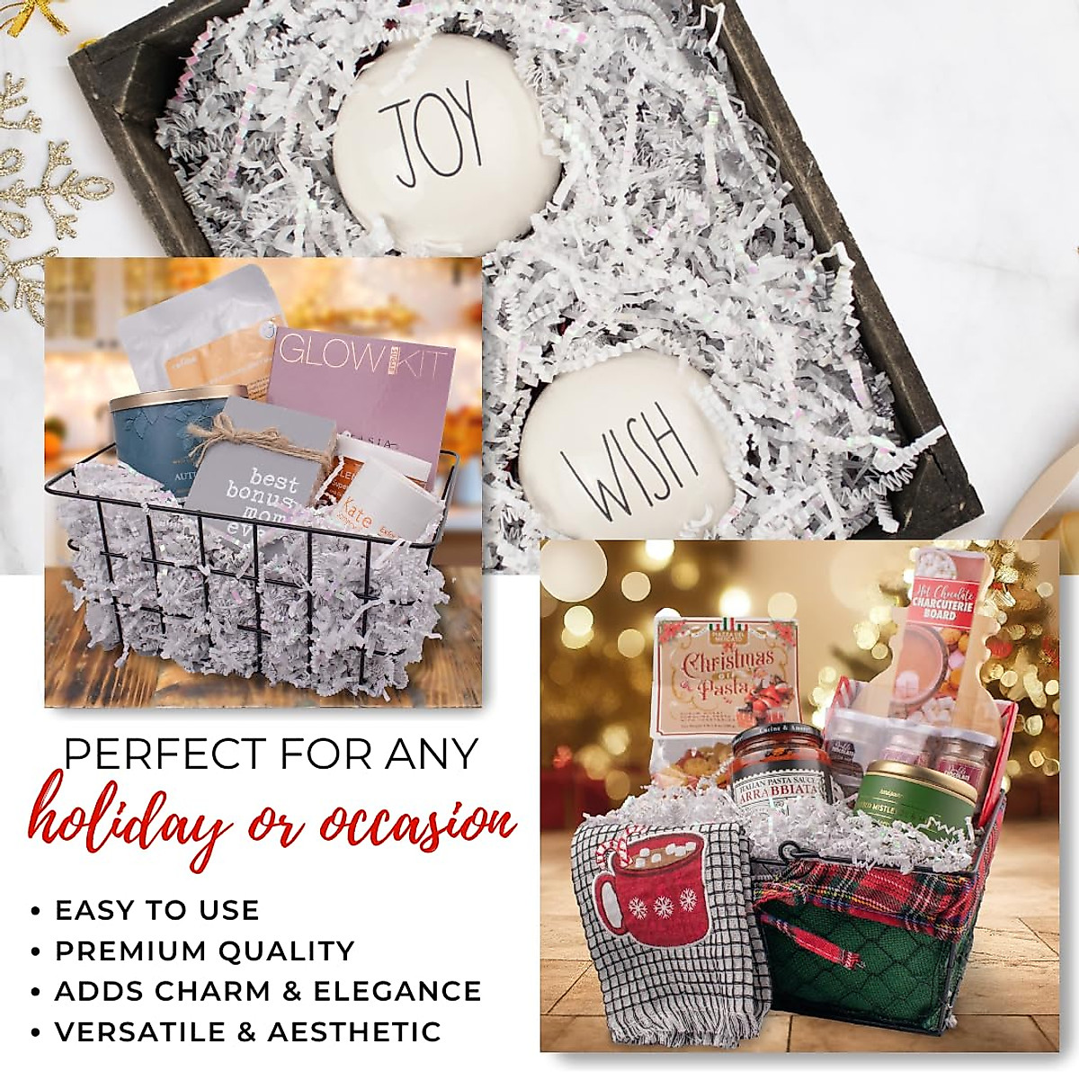 MagicWater Supply - 2 oz - Diamond White - Crinkle Cut Paper Shred Filler great for Gift Wrapping, Basket Filling, Birthdays, Weddings, Anniversaries, Valentines Day, and other occasions