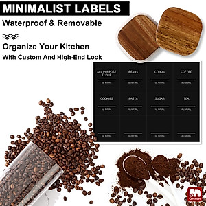 GMISUN Airtight Glass Storage Canister with Lid, 50oz Clear Glass Food Containers with Bamboo Lids, Square Kitchen Pantry Food Canister Jars for Pasta Coffee Beans Flour Cereal, 3 Pack