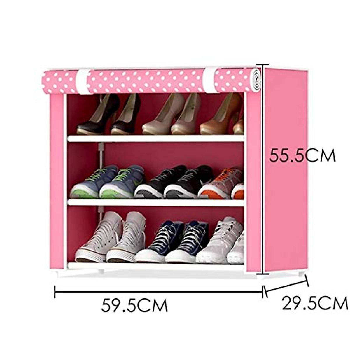 JAHH Shoe Rack, Home Shoe Rack with Dustproof Cover Closet Shoe Storage Cabinet Organizer, for Entryway Bedroom Living Room