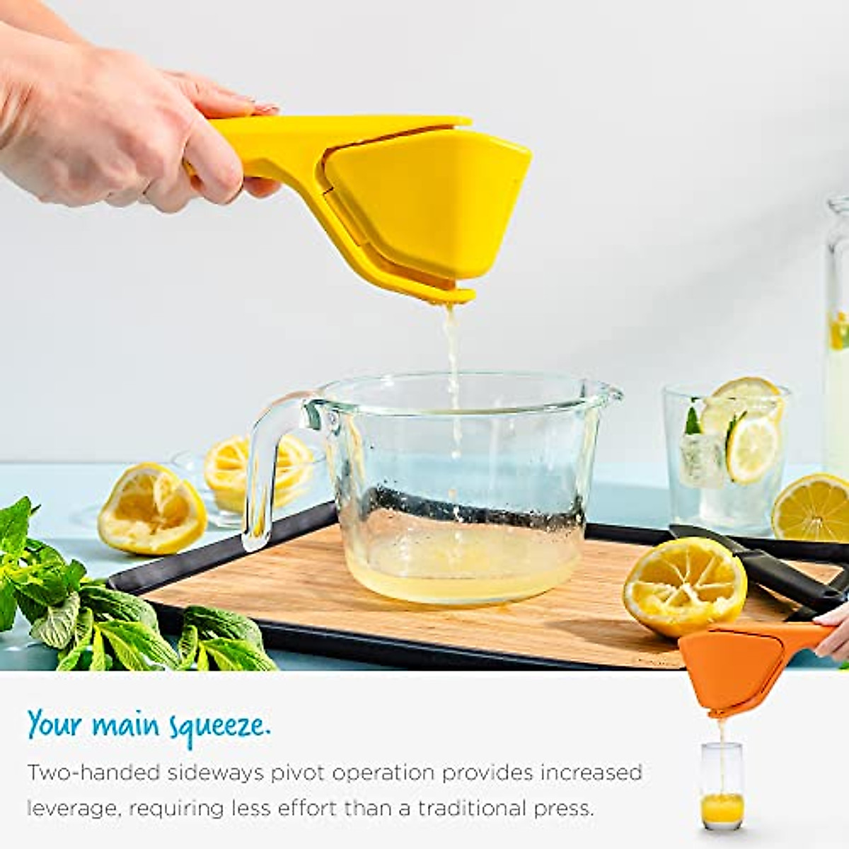 Dreamfarm 10" Lemon Fluicer | Easy Squeeze Manual Lemon Juicer | Citrus Juicer That Folds Flat for Space-Saving Storage | Lemon Squeezer with Sideways Pivot to Increase Leverage + Reduce Effort Needed