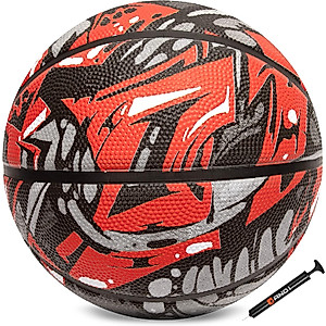 AND1 Supreme Grip Basketball: Official Regulation Size 7 (29.5 inches) Rubber- Deep Channel Construction Streetball, Made for Indoor Outdoor Basketball Games