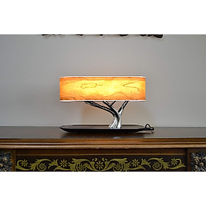 SBOTLIGHT Bedside Tree Lamp with Bluetooth Speaker and Wireless Charger Desk Tree of Life lamp Sleep Mode Stepless Dimming LED Night Light QI Charging Phones Wireless Charge