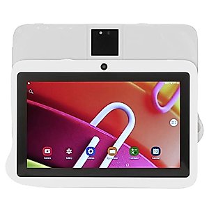 Naroote 7 Inch Kids Tablet, Kids Tablet 100‑240V 4G 128G 5GWifi White Dual Band IPS HD Screen for Gaming (White), US Plug (RTLRh032tidv6b-11)