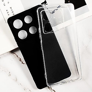for Infinix Note 30 Pro 4G X678B Ultra Thin Phone Case, Gel Pudding Soft Silicone Phone Case for Infinix Note 30 Pro 4G X678B 6.78 inches (Black)