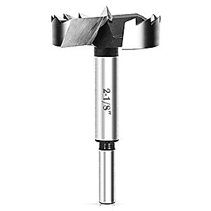 BAIDETS 2-1/8 Inch Forstner Bit, Forstner Drill Bit 2-1/8 Inch for Wood by Round Shank