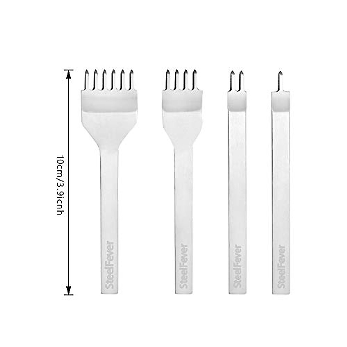 Leather Craft Tool Hole Punches 1+2+4+6 Prong Lacing Stitching Punch, Craft Kits (4mm)