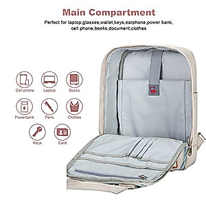 AO ALI VICTORY Laptop Backpack 15.6 Inch for Women Men Teacher Backpacks Nurse Bag Anti Theft Travel Back Pack Large College Bookbag (Medium, Grey)