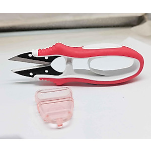HONEYSEW Thread Snips Sewing Scissors Clipper with Sheath Cover Small Embroidery Thread Thrum Yarn Trimming Nipper for Stitch DIY Supplies Thread Cutter Tool (Red)