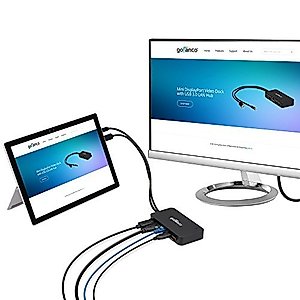 gofanco Mini DisplayPort (Thunderbolt 2) 1080p Video Dock/Docking Station - 1080p HDMI or DisplayPort (DP) - USB 3.0 and Gb Ethernet Adapter Hub for MacBook, Surface Pro 2/3/4/5 and Laptop (mDPDock)