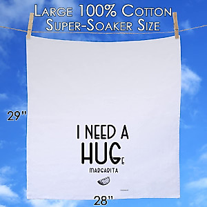 I Need A HUGe Margarita - Funny Kitchen Towels Decorative Dish Towels with Sayings, Funny Housewarming Kitchen Gifts - Multi-Use Cute Kitchen Towels - Funny Gifts for Women