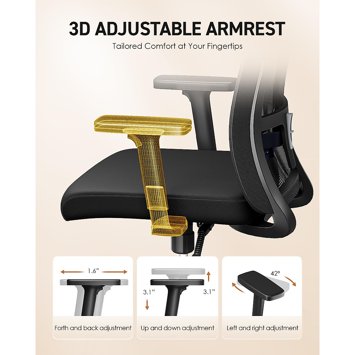 CAPOT Office Chairs with Headrest & Lumbar Support, High Back Office Chair for Neck Pain, Desk Chair with Infinite Angle Locking 90°-130°, Big and Tall Ergonomic Office Chair